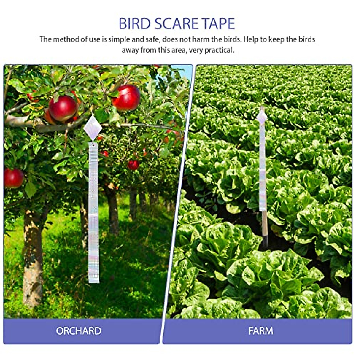 Happyyami 3Pcs Bird Tape Ribbon Tape Reflective Bird Tape Bird Reflectors Decorative Bird Deterrent Device for Garden