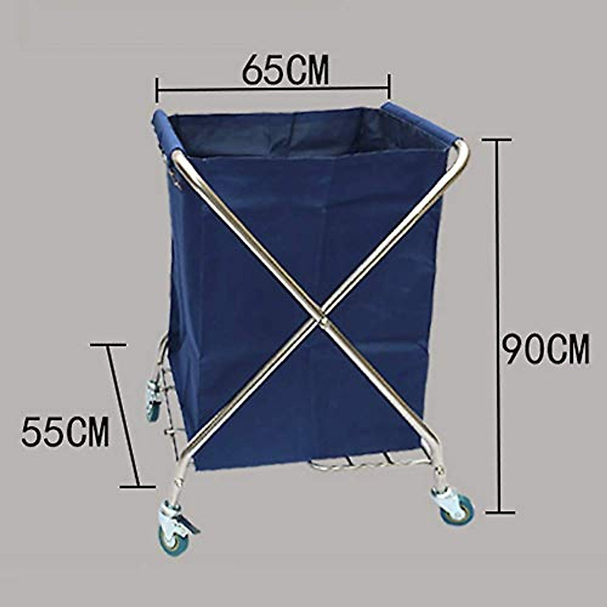 LAJUU Carts,Hospital Trolley, Supplies Rack,Cart Tool Folding Linen Cart with Brake Wheel, Folding Laundry Sorter Cart, Hotel Collection Rolling Trolley, Room Service Cart