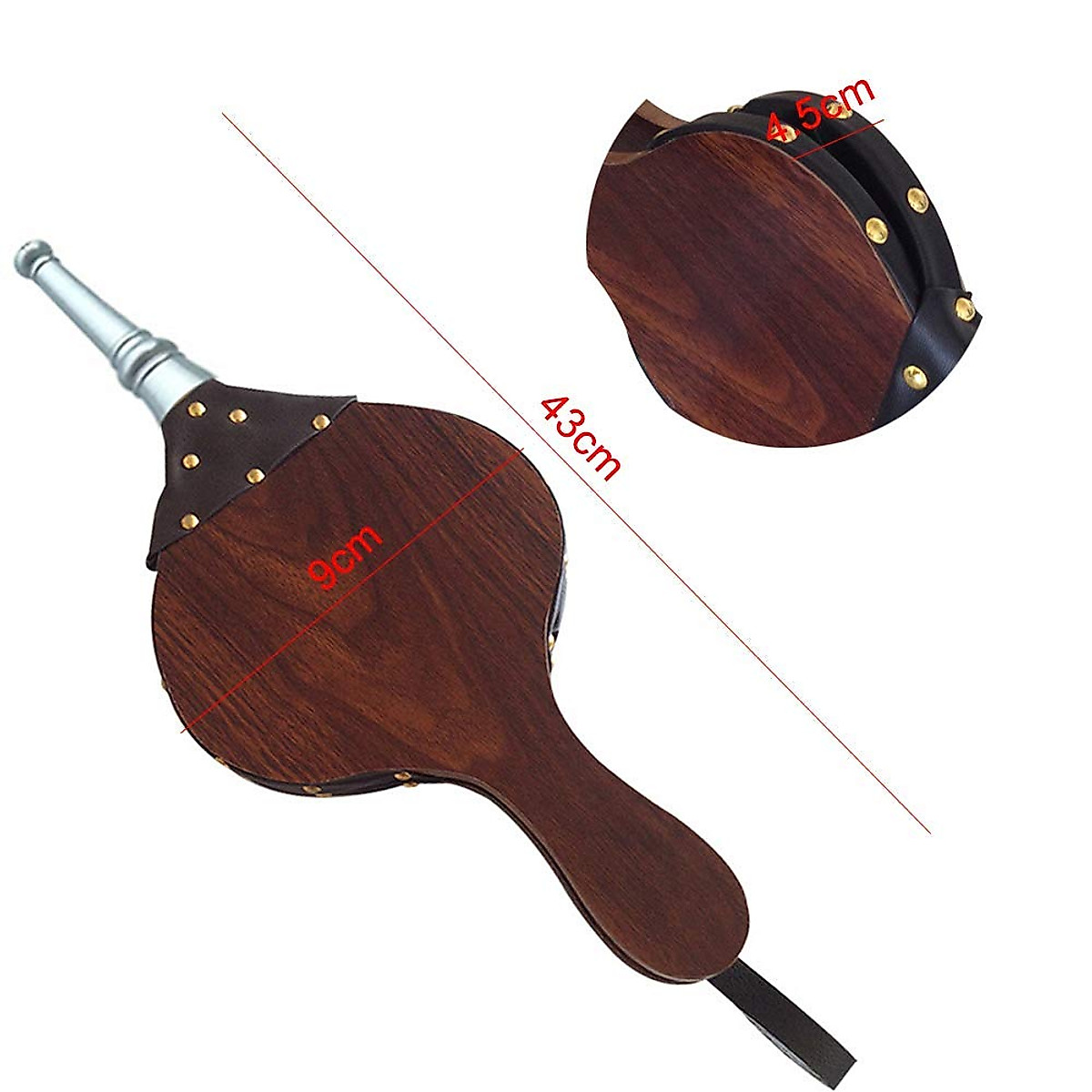 Bellows,Fireplace Bellows,Bellows for Wood Stove,Wooden Bellows for Fire Pit with Hanging Strap,Fireplace Bellows Indoor,Fireplace Tool Accessories,for Fire Pit Outdoor Camping BBQ Grill(Brown)