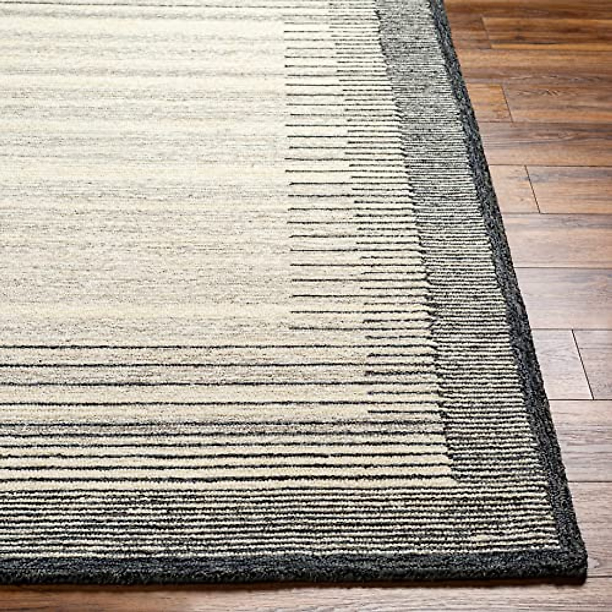 Hauteloom Omeo Wool Living Room, Bedroom Area Rug - Contemporary - Beige, Blue, Black - 8' x 10'