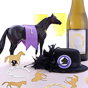 800 Pieces Horseshoe Confetti Horse Confetti Decorations Horse Party Confetti Accessories Animal Glitter Confetti for Birthday, Derby Day Party, Baby Shower, Cowboy Party Supplies