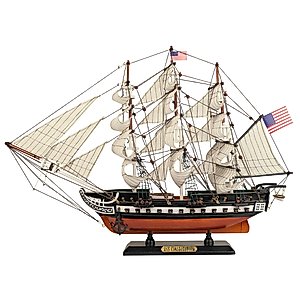 SAILINGSTORY Wooden Model Ship USS Constitution 1/150 Scale Replica Frigate Sailing Warship Model Sailboat Decor