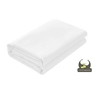 Cot Sheet and Pillow Case 4 Piece Set - 1 cot Fitted Sheet 33" x 75", 1 cot Flat Sheet 64"x 94", 2 Pillow Cases 20"x 30" Perfect for Folding Guest Bed Frame,Rollaway Beds (White Solid)