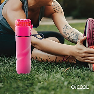O2COOL Pink Sip Breezy Fan, 1 EA