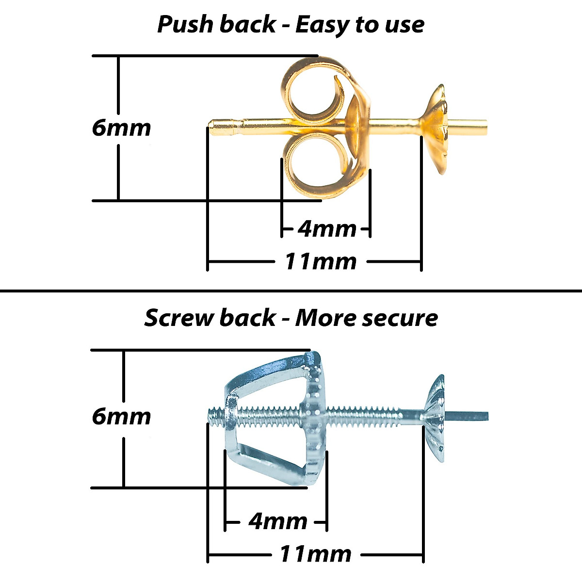 Japanese Freshwater Cultured Pearl Earrings Stud AAA Graded 6mm Lavender Stud Earrings for Women with Sterling Silver Settings and Jewelry Gift Box - Orien Jewelry