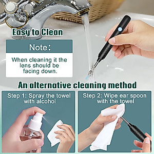 Ear Wax Removal, Ear Cleaner with 7 Pcs Ear Set, Ear Wax Removal Tool Camera with 1080P Ear Otoscope & 6 LED Lights, Wireless Ear Pick for Ear Cleaning with 6 Ear Spoons Black