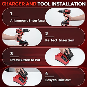 GROWFEAT 18V 2Pack 7.0Ah Battery and Charger Combo Kit Replacement for Milwaukee M-18 Battery, Lithium-ion 18volt Compatible with Milwaukee Battery 18V Cordless Tools