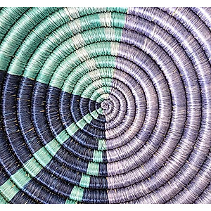 African Basket- Ntyazo/Rwanda Basket/Woven Bowl/Sisal & Sweetgrass Basket/Blues, Teal, Lilac