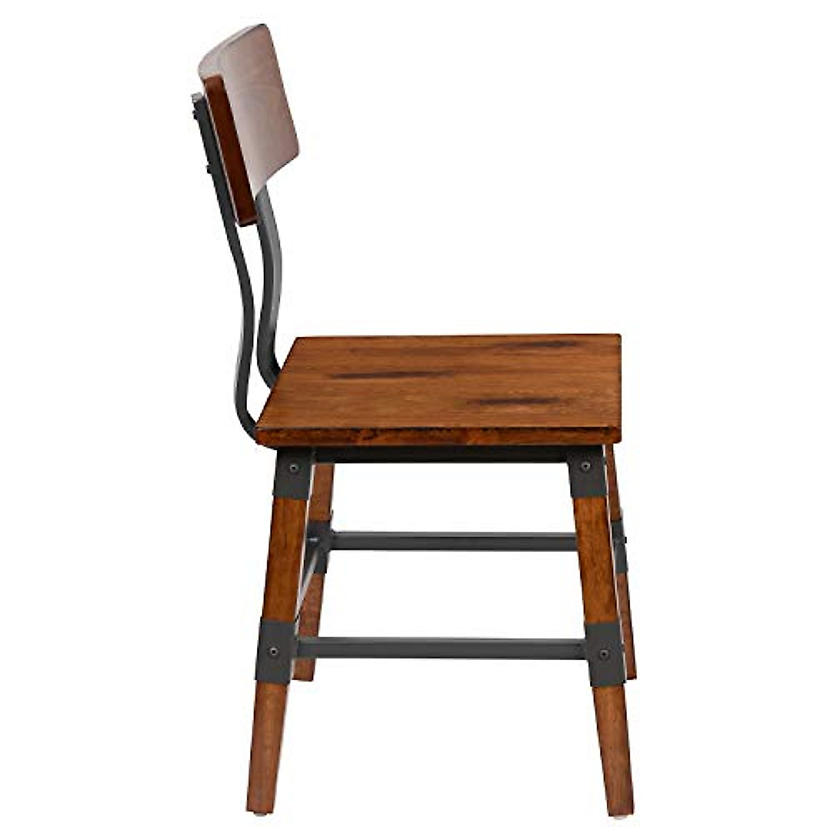 Flash Furniture Jackson 4 Pack Rustic Antique Walnut Industrial Wood Dining Chair