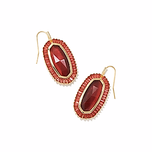 Kendra Scott Baguette Elle Drop Earrings Gold Red Mix One Size