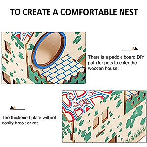 Balacoo Hamster Castle Pet Hamster Climbing Toy Small Pet Hut Wooden Hamster Cabin