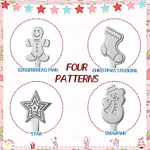 Gerrii 100 Pcs Christmas Spoons Stainless Steel Christmas Stirring Spoon Creative Mixing Coffee Tea Spoon Fancy Mini Dessert Spoons for Drinks Soup Hot Tea Xmas Party Supply, 4 Styles (Silver)