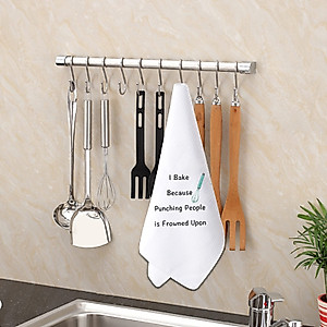 Baker Gift Baking Kitchen Towel I Bake Because Punching People is Frowned Upon Towel Pastry Chef Gift Culinary Student Gift