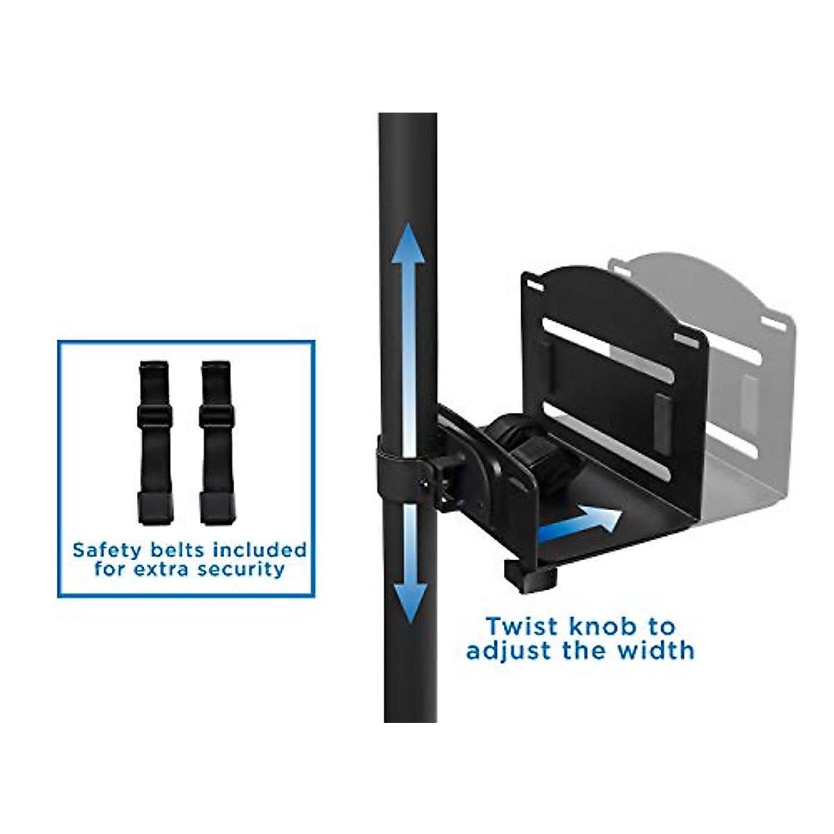 Mount-It! Rolling Computer Cart, Mobile Workstation with Tray Monitor Mount and CPU Holder, Height Adjustable and Mobile Stand for Office and Industrial Use