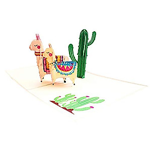iGifts And Cards Cute Llamas Family 3D Pop Up Greeting Card – Happy Birthday, Friendship, Thank You, Celebration, Congratulations, All Occasion, Bon Voyage, Just Because, Thinkinng of You, Fun