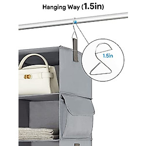 JARLINK 6-Shelf Hanging Closet Organizer, 2 Separable 3-Shelf Hanging Shelves with 3 Drawers, Clothes Organizer and Storage for Bedroom, Wardrobe, Nursery, RV, College Dorm, 12.2'' x 13.6'' x 47.2''