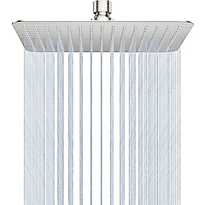 SR SUN RISE 12 Inch Rain Shower Head, High Pressure Rainfall Showerhead Large Waterfall Shower Head Ultra Thin Water Saving, Brushed Nickel 304 Stainless Steel