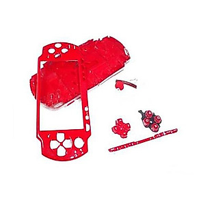 OSTENT Full Housing Shell Faceplate Case Parts Replacement for Sony PSP 2000 Console Color Red