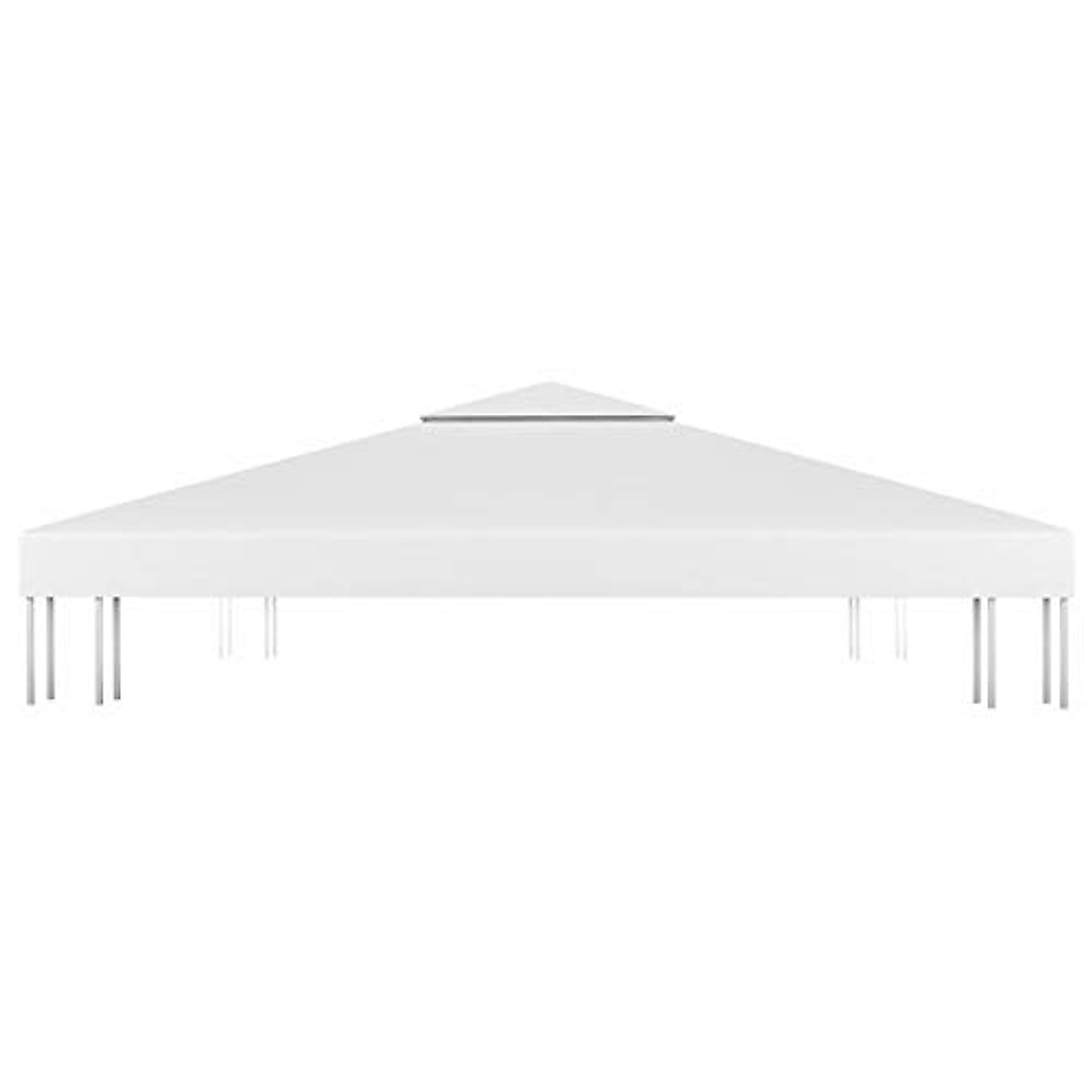 Tidyard 2-Tier Gazebo Top Cover Garden Canopy Replacement Cover with PVC Coating Sun Shade Shelter White for Party, Wedding Tent, BBQ, Camping, Pavilion Cater Tent 9.8ft x 9.8ft (L x W)