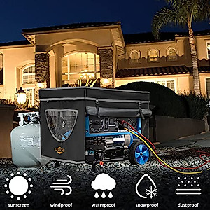GEHENG Generator Covers While Running,100% Waterproof Generator Cover, With Stand, Extra Heavy Duty 600D Polyester Tarp, Tear Resistant, 33"x25.9 "x18.5", black.