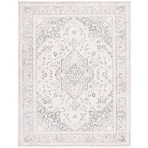 Safavieh Restoration Vintage Collection 8' x 10' Grey/Ivory RVT707F Handmade Distressed Wool & Viscose Area Rug