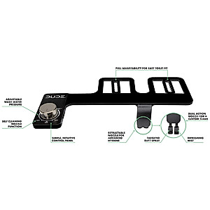 DUDE Wiper 1000 - Bidet Attachment - Black Dual-Action Nozzle and Control Panel - Easy Installation - Fits Most Standard Toilets