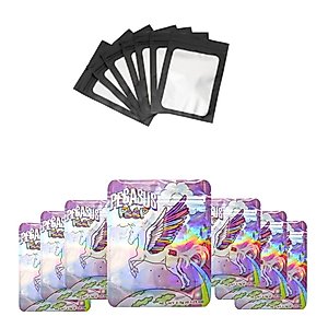 100 Bags 3.5, 10 Special Cartoon Pattern, Resealable Candy Bags, Gummies Bags, Storage Baggies (black)