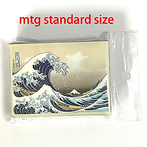 Black Lotus 120 PCS The Great Wave Card Sleeves Printing Japanese Art Card Cover Protectors (Wave 1)