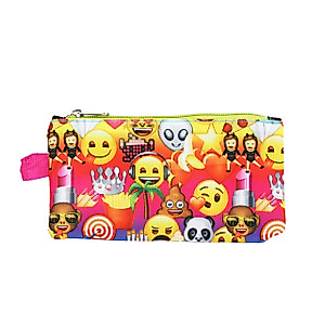Emoji Yellow 16" inch Backpack Back to School Essentials Set for Girls