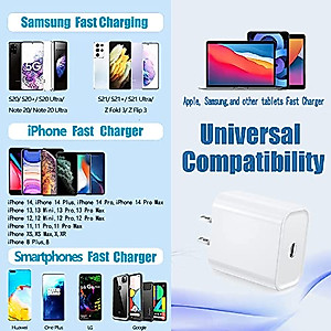 iPhone 14 Charger Block,20W USB C Power Delivery Charger, iPhone 13 Charger iPhone Fast Charger Wall Type C Charger Adapter Compatible iPhone 14/14 Plus/14 Pro/14 Pro Max/13 Pro Max/SE,iPad Mini/Pro
