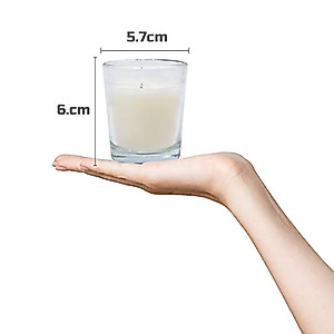 Ampliscent White Scented Glass Votive Candle - Set of 12 | Bulk Pack for Weddings, Bridal Showers or Home Parties and Centerpieces - Sandalwood Vanilla