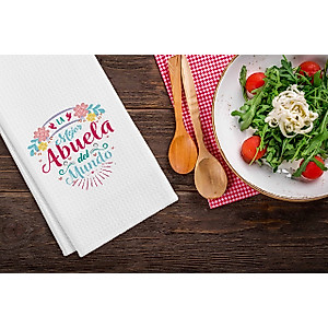 La Mejor Abuela Del Mumdo Spanish Latino Kitchen Towels Tea Towels,16 X 24 Inches Cotton Modern Dish Towels Dishcloths,Dish Cloth Flour Sack Hand Towel for Farmhouse Kitchen Decor,Gifts For Grandma