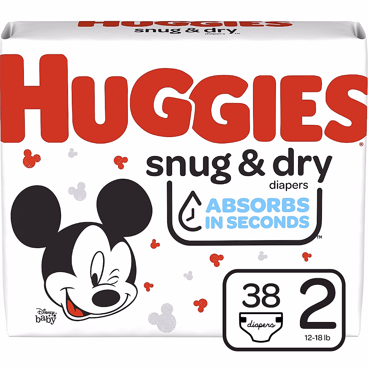 Huggies Snug & Dry Baby Diapers, Size 2, 38 Ct