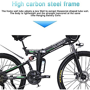 CLIENSY 26 Inch Electric Bike, 550W Folding Ebike with Removable 36V 12.5AH Lithium Battery for Adults, 21 Speed Shifter (Black)