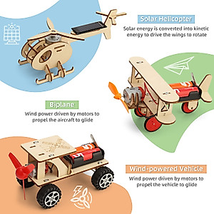 STEM Kits for Kids Age 8-10 10-12, 6 Set Wood Building Projects Crafts Science Model Car Kits for Kids Age 8-12 5-7, Wooden 3D Puzzles, STEM Toys for Boys 7 8 9 10 12 13 Year Old Birthday Gifts