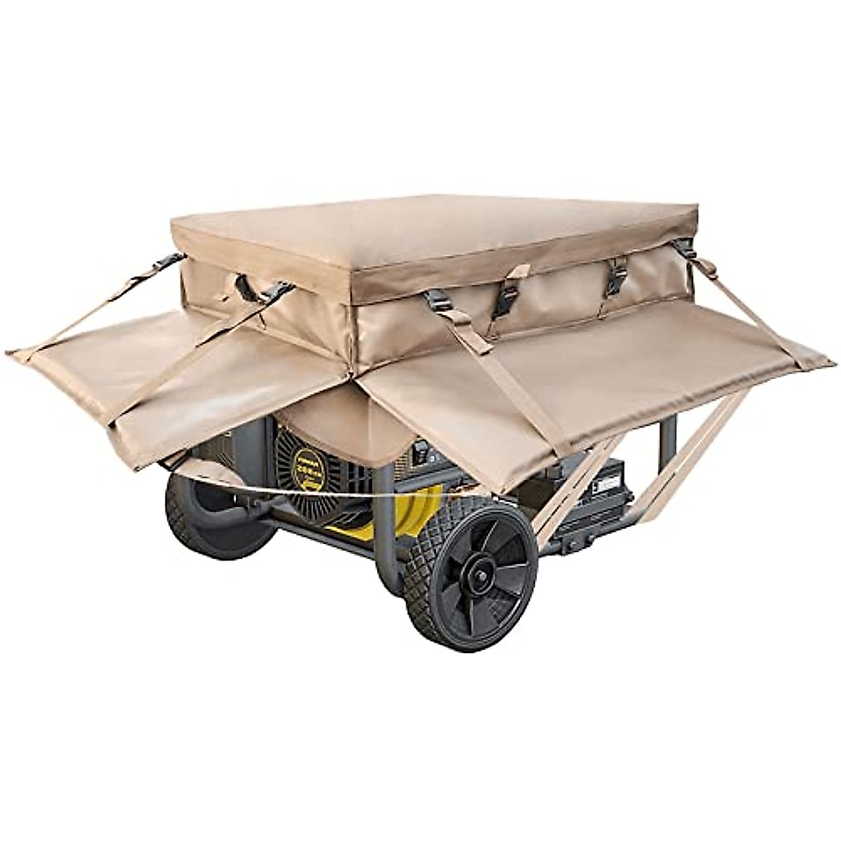 IMPROVED! Generator Cover while Running Heavy Duty 100% Waterproof Portable Generator Enclosure Tent to Run in All Weather- 3 Layers Protection Shed with Inbuilt Frame for 3500w-12000w Generators