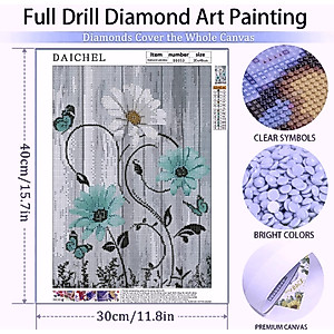 Daisy Flower Diamond Art Painting Kits for Adults - Full Drill Diamond Dots Paintings for Beginners, Round 5D Paint with Diamonds Pictures Gem Art Painting Kits DIY Adult Crafts Kits 12x16inch