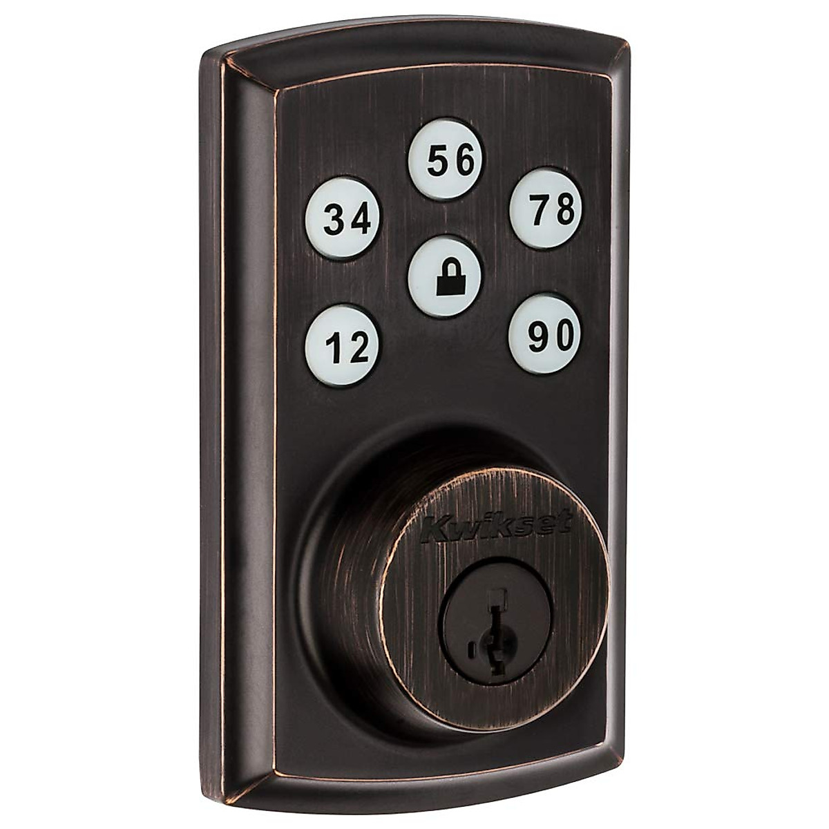Kwikset 98880-005 SmartCode 888 Smart Lock Touchpad Electronic Deadbolt Door Lock with Z-Wave Plus Featuring SmartKey Security in Venetian Bronze