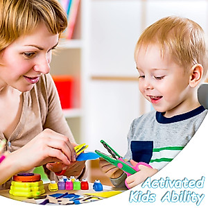 Set of 48 Kid Craft Bundle Includes 24 Hole Punch Shapes and 24 Decorative Scissors Paper Punches for Crafting Kid Safe Scissors for DIY Scrapbooking Photo Album Fun Art Projects