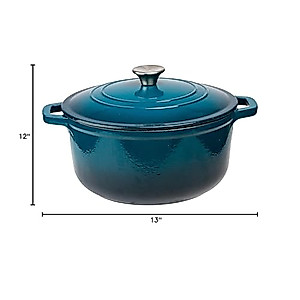 Lexi Home Enameled 6 Qt. Cast Iron Dutch Oven - Blue