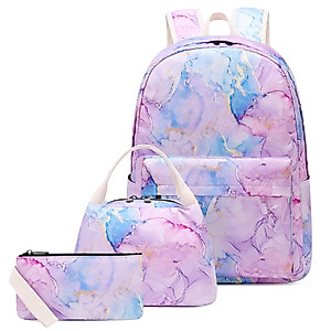 Pawsky Waterproof School Backpack for Girls and Women Laptop Backpack Daypack College School Bookbag with Lunch Box and Pencil Case