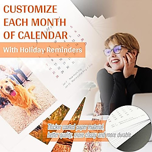 Custom Photo Desk Calendar 2024-2025, Personal Home Office Classroom School Monthly Desktop Calender for Family Kids Teacher Birthday Diy Personalized Calendar Gifts