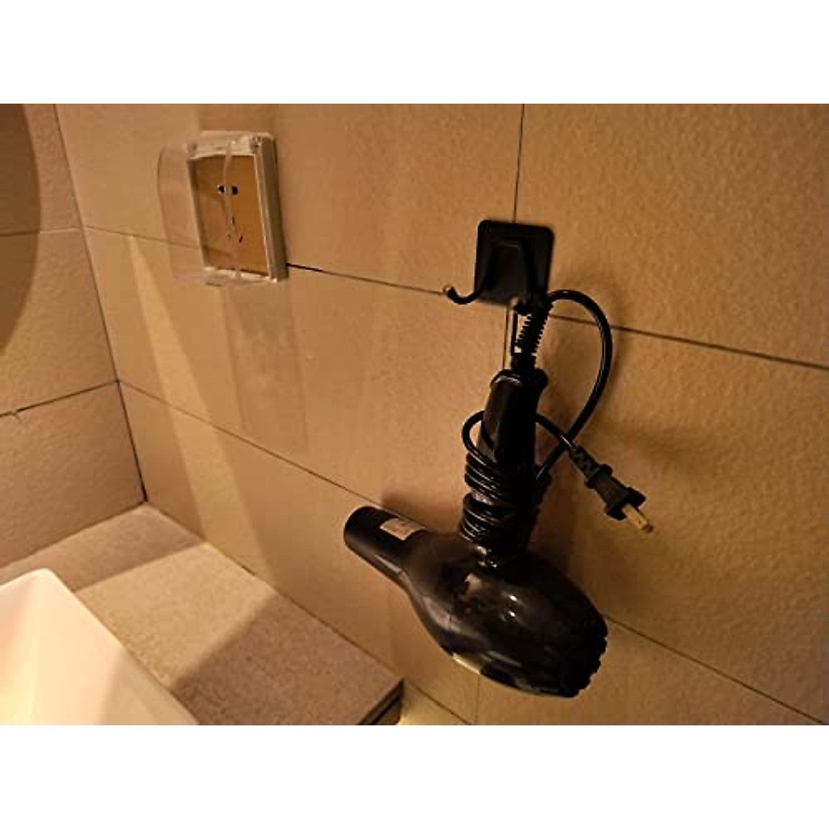 YSSILADI Adhesive Hooks, Matt Black Double Hook, Shower Glass Adhesive Hooks, Stainless Steel Waterproof Hooks Bathrobe Towel Hooks - for Home Kitchen Room & Bathroom. (4, Black)