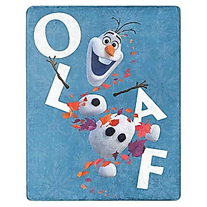 NORTHWEST ENTERPRISES Disney Frozen 2 Olaf Silky Soft Throw Blanket 40" x 50" Olaf's Adventures II