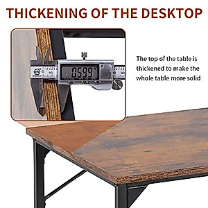 Computer Desk,39/47 inches Home Office Desk Writing Study Table Modern Simple Style PC Desk with Metal Frame (Brown, 39 inch)