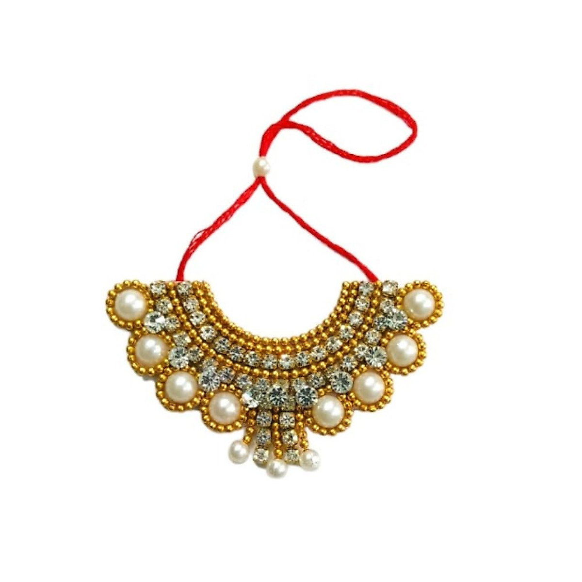 FUTUREZ KEY Laddu Gopal Handmade Jewellary Set/Decorative Mukut, Mala, Bangles Set Gopal Sringar Set (2-3 Size)