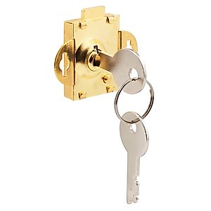 Prime-Line MP4048 Mail Box Lock, 1/4 In. Throw, Steel, Brass Plated (Single Pack)