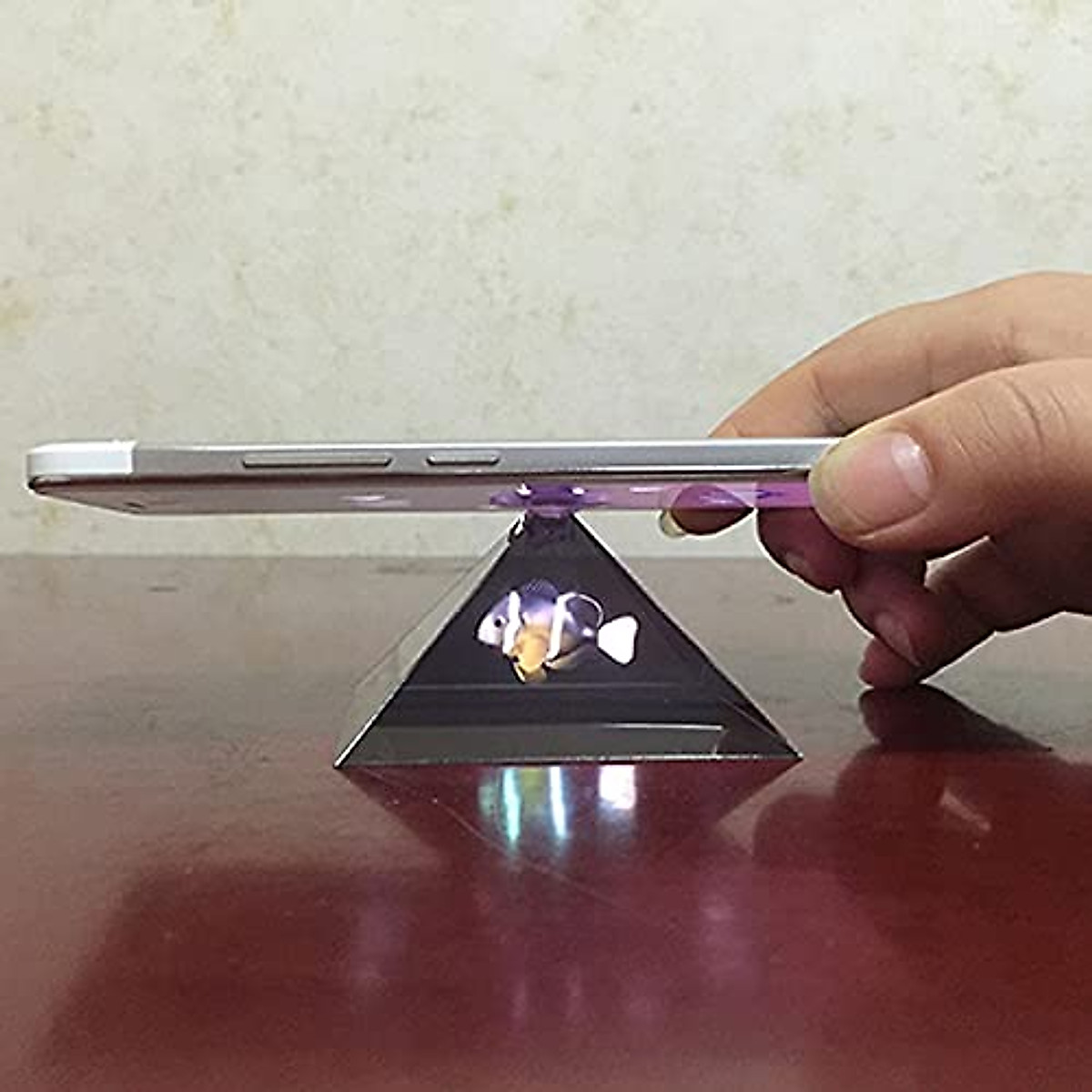 SDLAJOLLA Mini Projector Home Movie Projector Portable Home Theater movie Projector Holographic 3D Pyramid Display for Smart Phones Home Theatre
