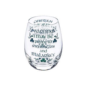 Cypress Home Celtic Memories Stemless Wine Glass - 4 x 5 x 4 Inches