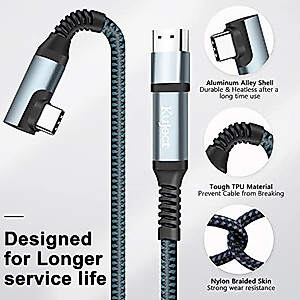 Kuject Link Cable 20FT Compatible for Quest 2/1/Pico 4, Nylon Braided Long Cable Accessories for Rift S/Steam VR Games, USB 3.0 Type C to C High Speed Data Transfer Charging Cord for Gaming PC